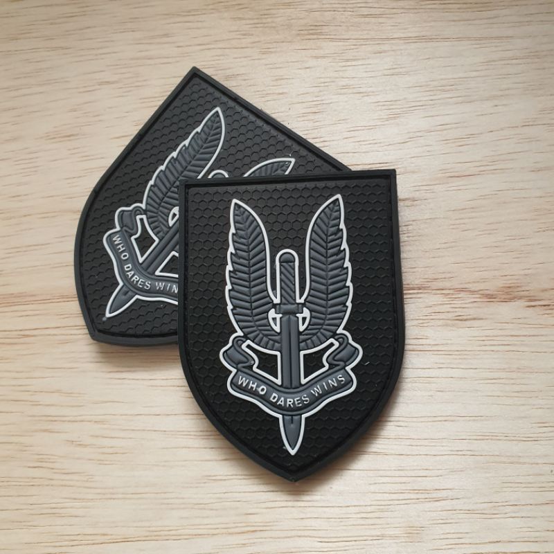 Jual patch rubber logo tactical sas abu - tempelan emblem karet ...