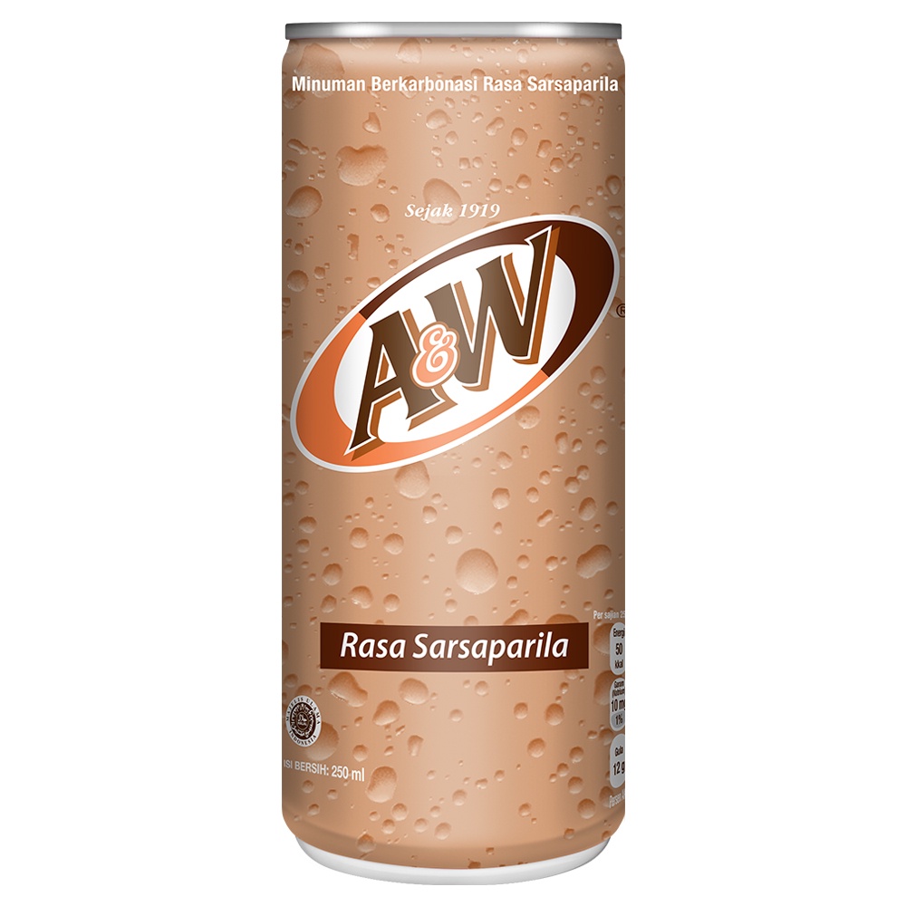 Jual A&W Minuman Soda Rasa Sarsaparila Kaleng 250 ml | Shopee Indonesia