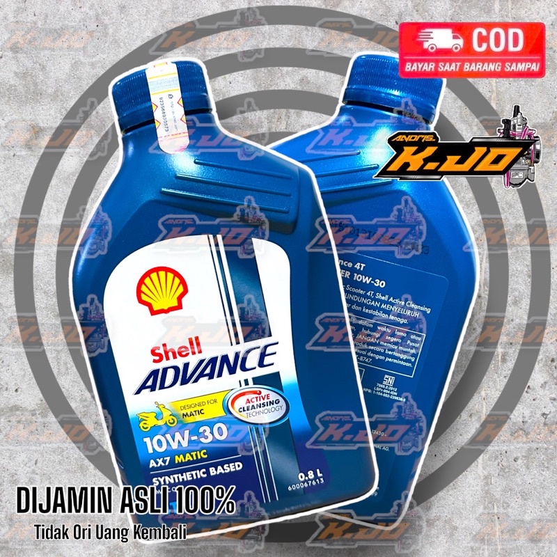 Jual Shell Advance AX7 0.8L Matic 10W30 Motor Matic Vario Beat Scoopy ...