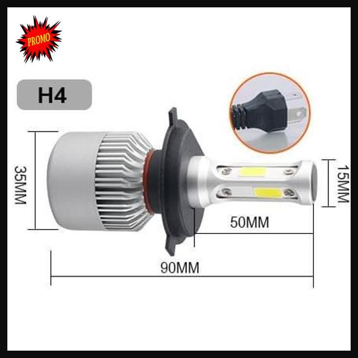 Jual Lampu Mobil S2 H4 LED COB 72W 8000LM 2 buah Hi Lo Beam Headlight siskanoviani24 | Shopee ...