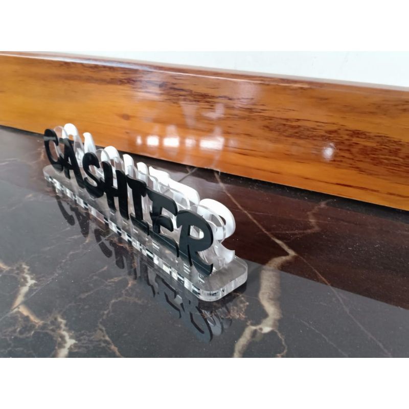Jual sign table Cashier label tanda meja kasir 3 dimensi | Shopee Indonesia