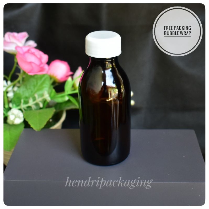 Jual Botol Kaca Amber 100ml Tutup Plastik Putih - Botol Bode | Shopee Indonesia
