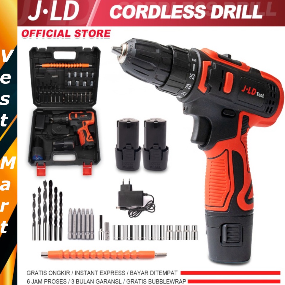 Jual Harga Spesial!.. Mesin Bor Cordless 12volt JLD TOOLS 2 Batrai ...