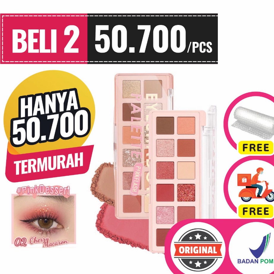Jual Harga Murah PINKFLASH Eyeshadow Palette PF-E15 PinkDessert Pink ...