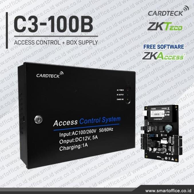 Jual ZKTeco C3-100 RFID Access Control Board 1 Doors with Power Supply ...