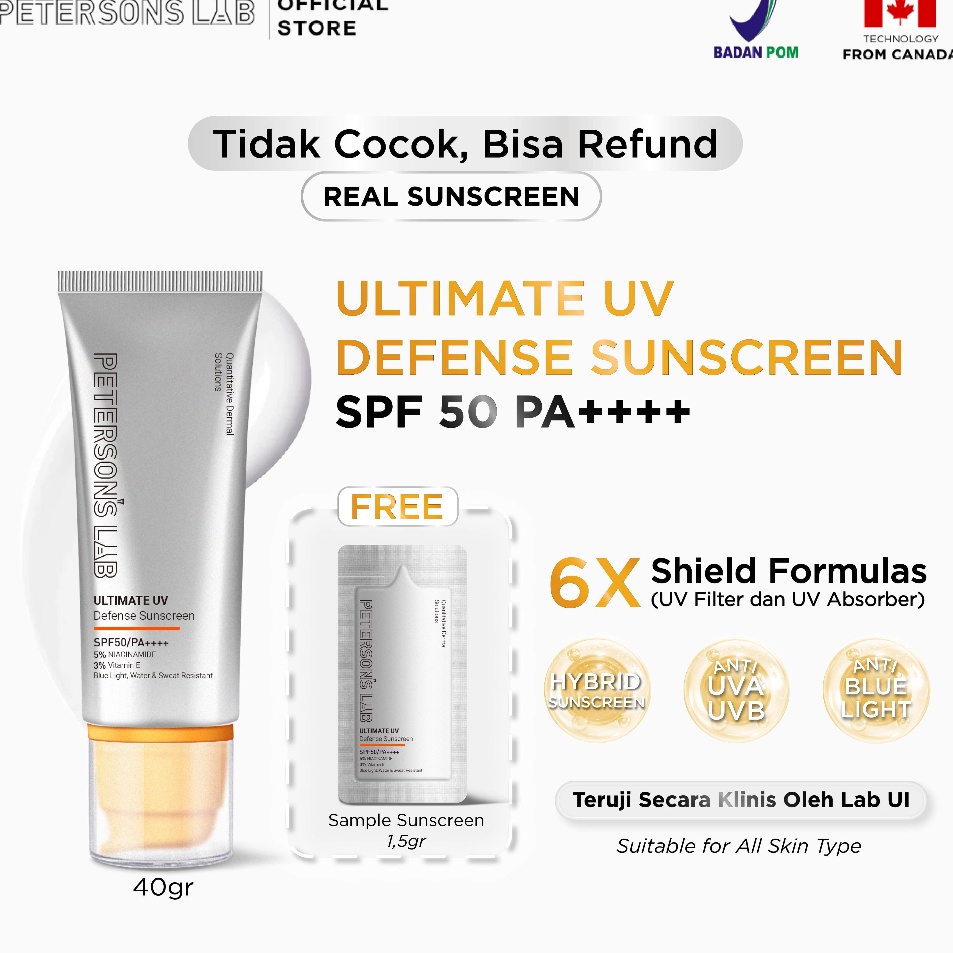 Jual Stok Banyak Peterson's Lab - Ultimate UV Defense Sunscreen SPF 50 ...