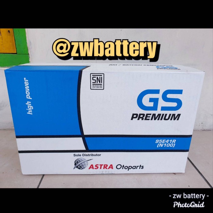 Jual Aki Gs Premium Astra N100 / 95E41R Aki Basah 12V / 100Ah | Shopee Indonesia