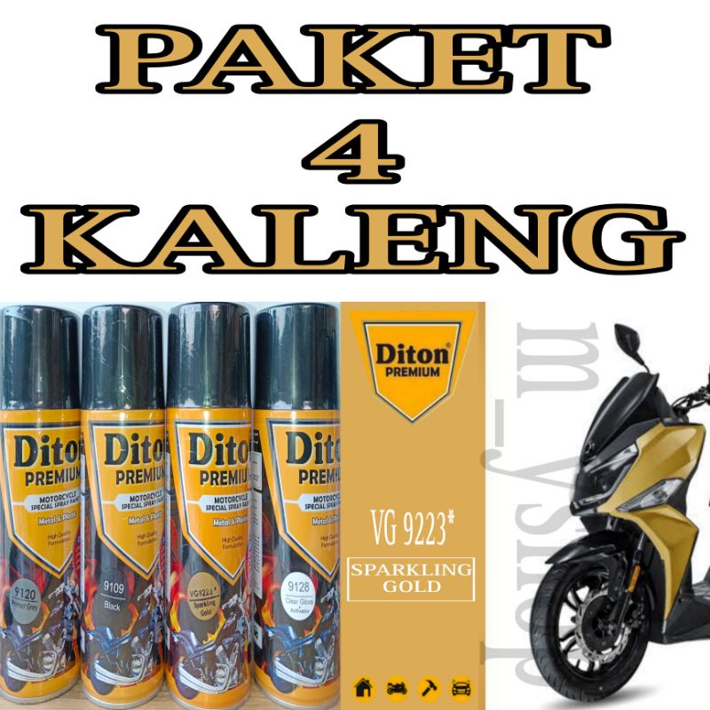 Jual PAKET 4 KALENG pilok pilox diton premium SPARKLING GOLD VG 9223 ...