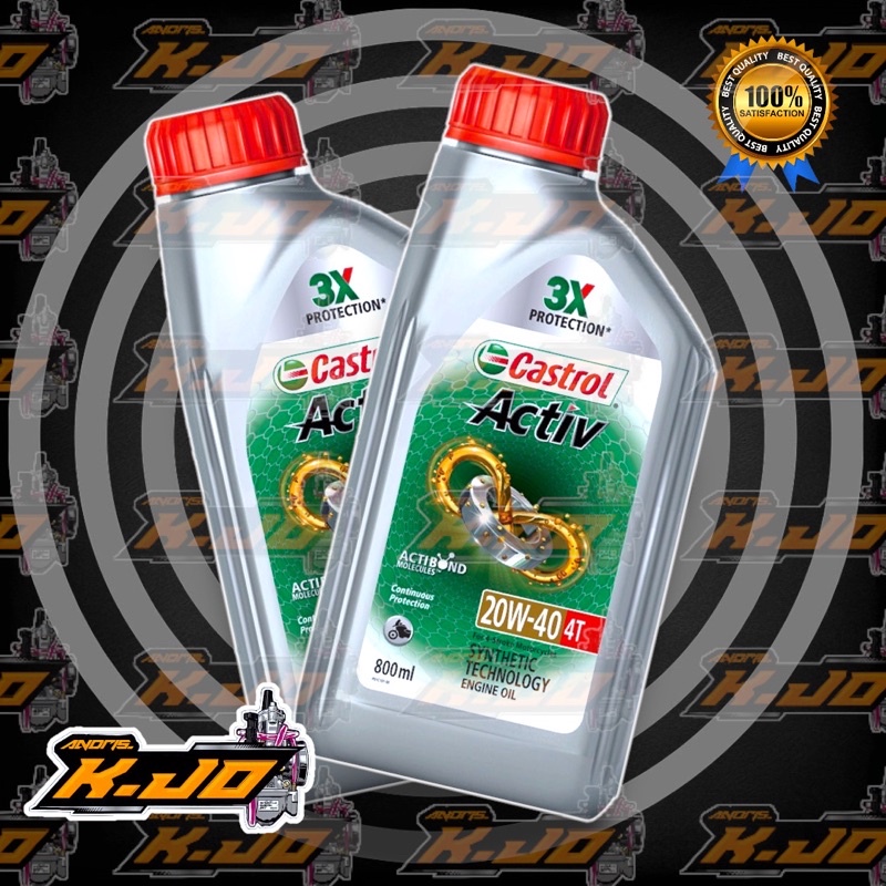 Jual Oli Mesin Motor Castrol ACTIV 4T 20W-40 Kemasan 0.8L | Shopee ...
