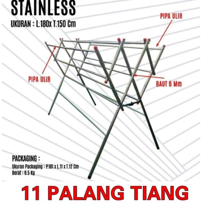 Jual Jemuran Baju Stainless Steel 180cm jemuran pakaian besi stainless ...
