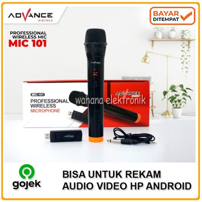 Jual MIC ADVANCE WIRELESS MIC-101 MIK/MIX KARAOKE BISA UNTUK REKAM DI HP NEW!! | Shopee Indonesia