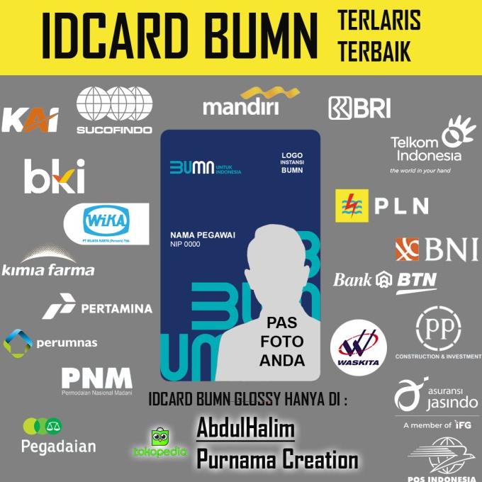 Jual Cetak idcard id card BUMN Terbaru name tag baru GLOSSY MENGKILAP ...