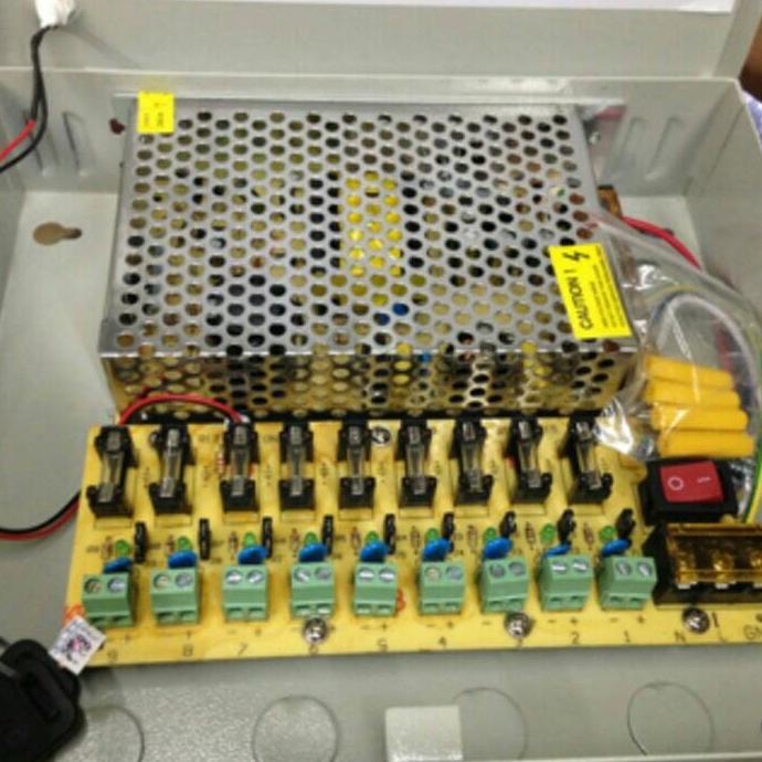 Jual Power Supply Central/Box 12V 10A 8 Chanel (Power Central CCTV ...