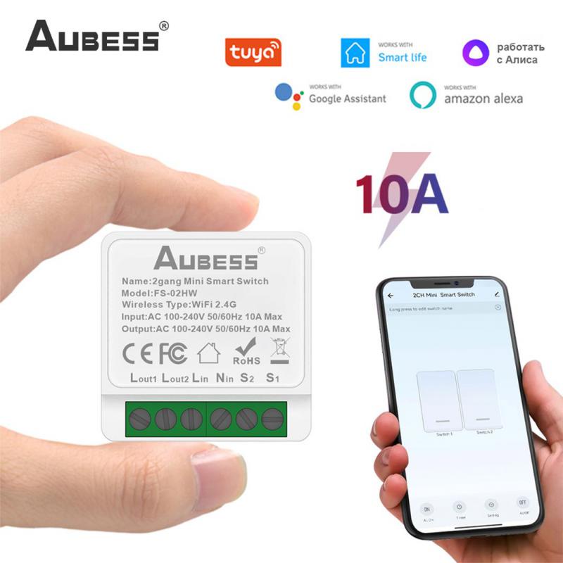 Jual Mini Tuya Smart 2 Gang WIFI Switch DIY Wireless Relay Module Smart ...