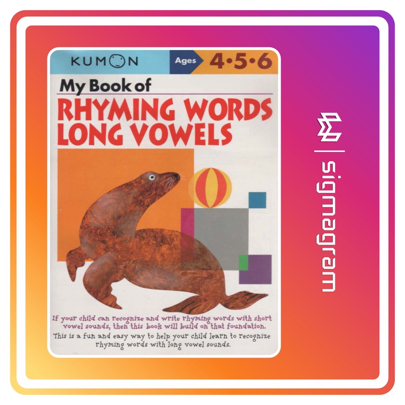 Jual KUMON Ages 4 5 6 - My Book of Rhyming Words Long Vowels | Shopee ...