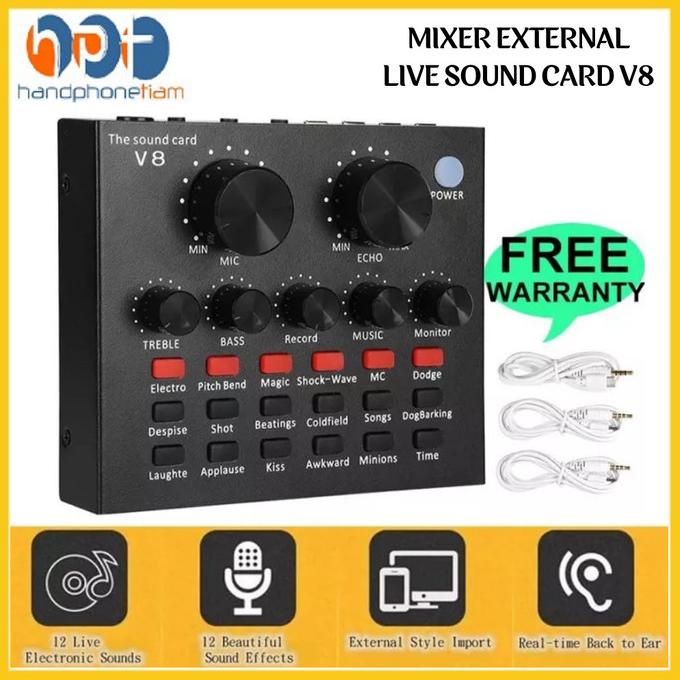 Jual #@#@#@#@] Mixer External Soundcard V8 Audio Microphone Singing ...