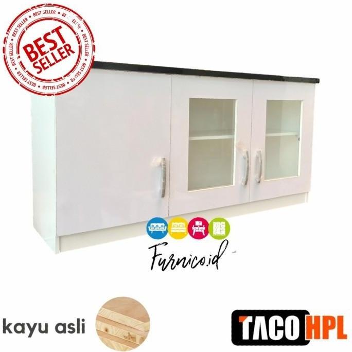 Jual Kitchen Set Atas / Lemari Piring / Rak Piring Kayu Asli Hpl ...