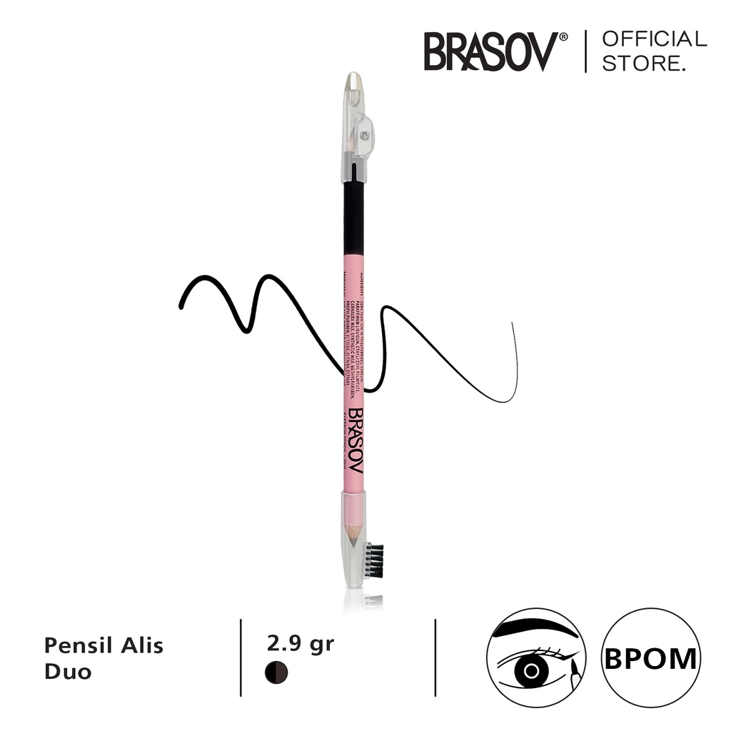 Jual BRASOV Eyebrow Pensil Alis Duo 2.9 Gr Dengan Sikat Dan Peraut ...