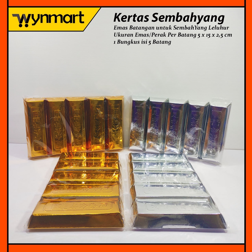 Jual Kertas Aksesoris Batangan Emas dan Perak untuk Sembahyang Leluhur ...