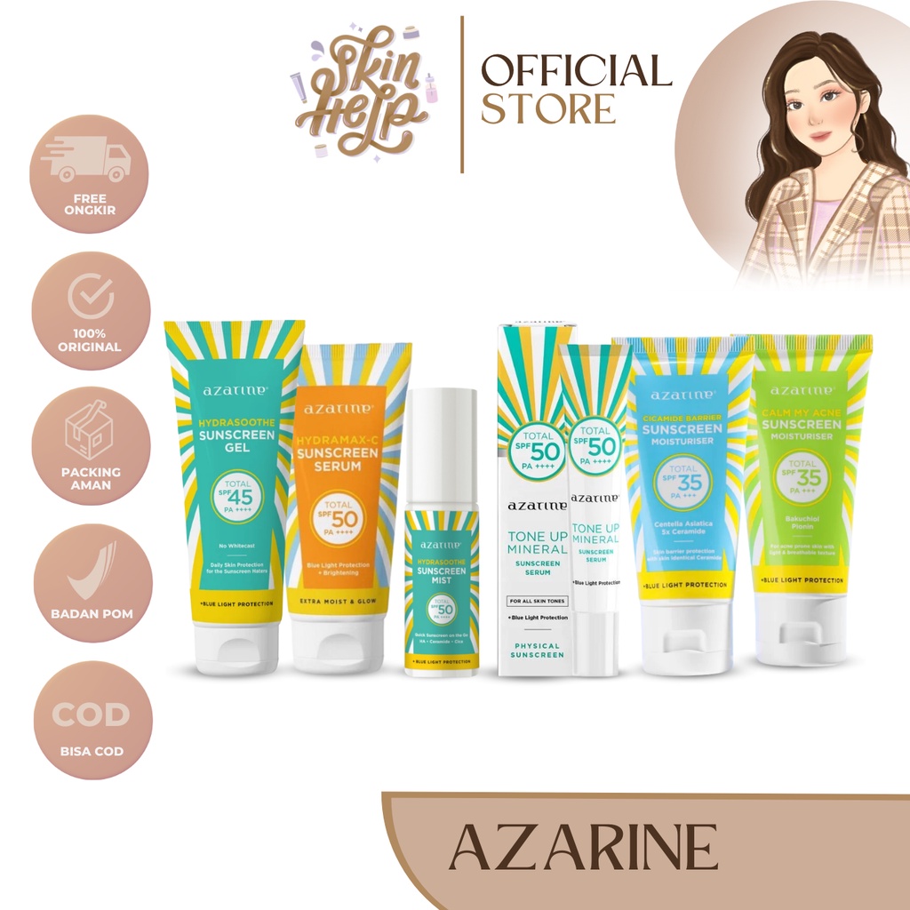 Jual Azarine Hydrasoothe Sunscreen Gel SPF45 PA+++ 50ML | AZARINE ...