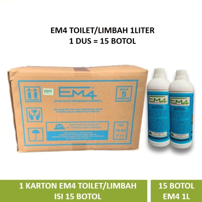 Jual 1 KARTON EM4 TOILET 1L 15 BOTOL FORMULA ANTI BAU LIMBAH & SEPTIK ...