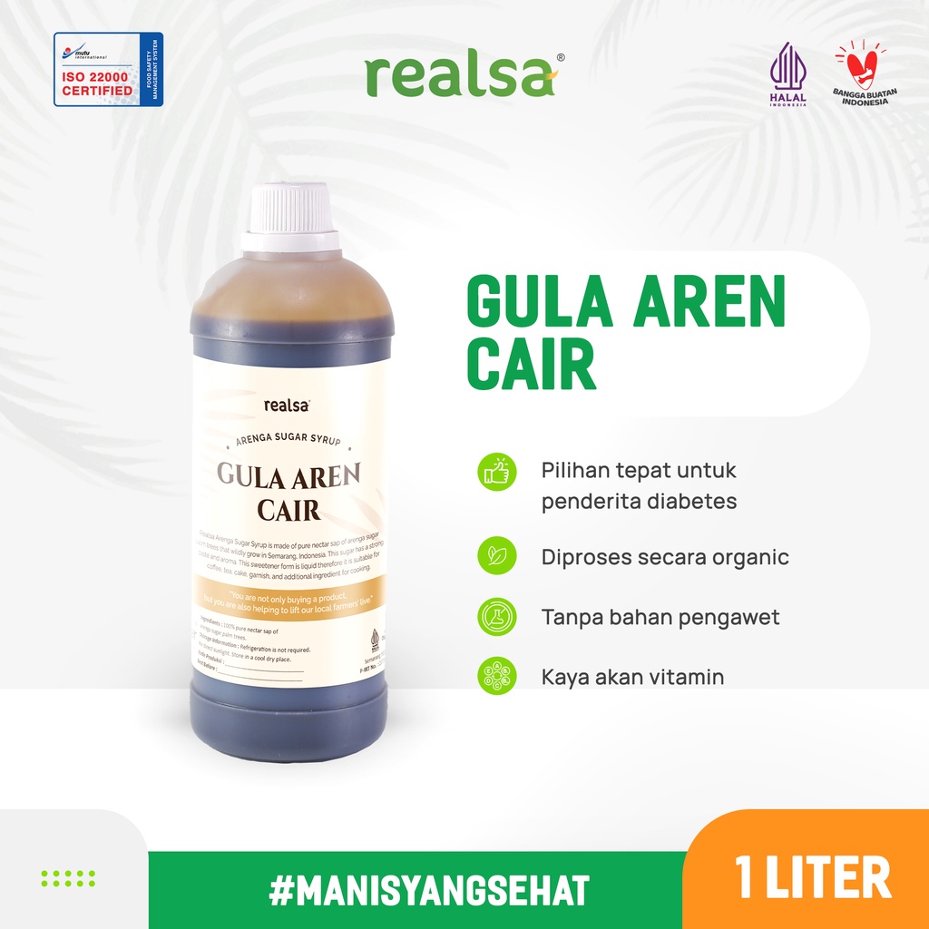 Jual Gula Aren Cair (Liquid) / Arenga Sugar Syrup Natural 1L REALSA ...