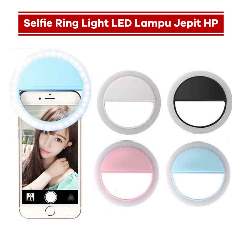 Jual Ring Light LED Selfie Lampu Jepit HP Portable Ring Light Vlogger ...