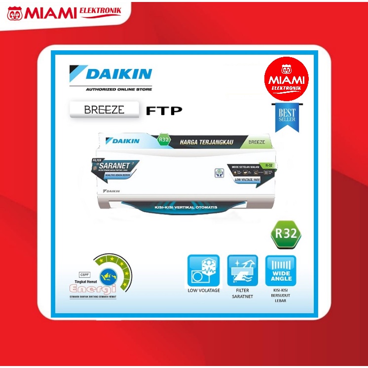 Jual Daikin FTP25AV149 / FTP25AV AC Split 1 PK Breeze Standard | Shopee Indonesia