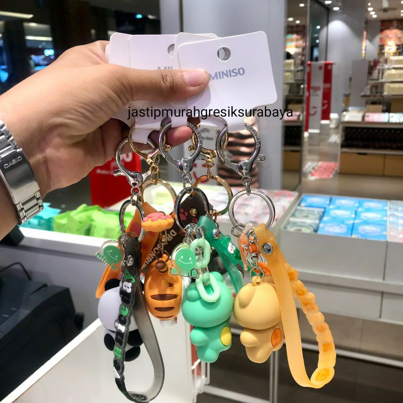 Jual CUTE ANIMAL SERIES KEYCHAIN MINISO CAT KEYCHAIN MINISO GANTUNGAN ...