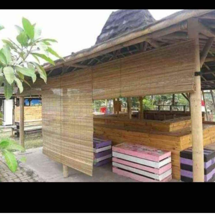 Jual Free Ongkir Tirai Bambu krey sawit Outdoor ukuran 2x2Anti Air dan Tahan Panas tirai bambu ...