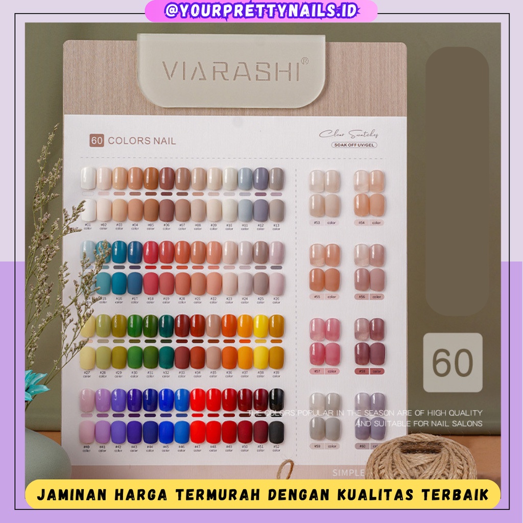 Jual (READY STOCK) VIARASHI 60 COLORS 1 SET NAIL POLISH UV GEL FREE ...
