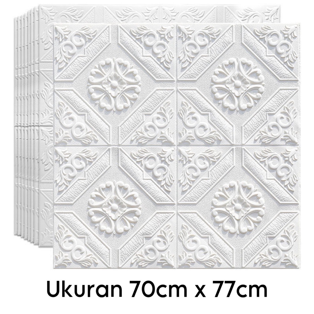 Jual Wallpaper Tembok Dinding 3D Model Batu Bata Putih/Walpaper Foam ...