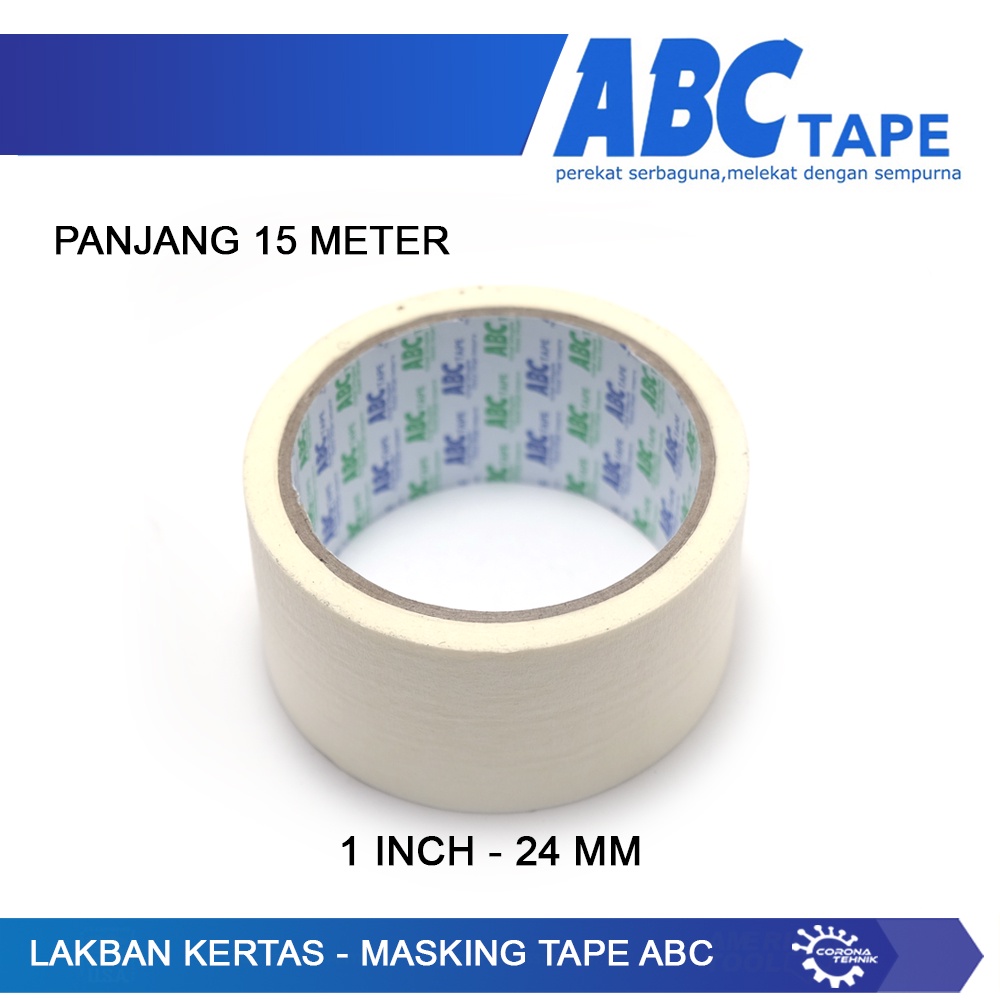 Jual (48 mm) Panjang 15 Meter Lakban Kertas Masking Tape ABC 2 Inch ...