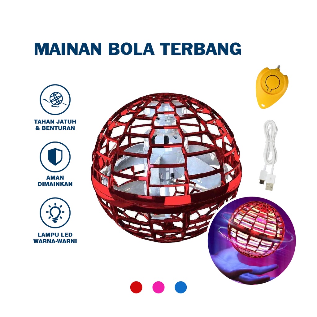 Jual Mainan Flying Spinner Bola Terbang LED Berputar Mini UFO Remote ...