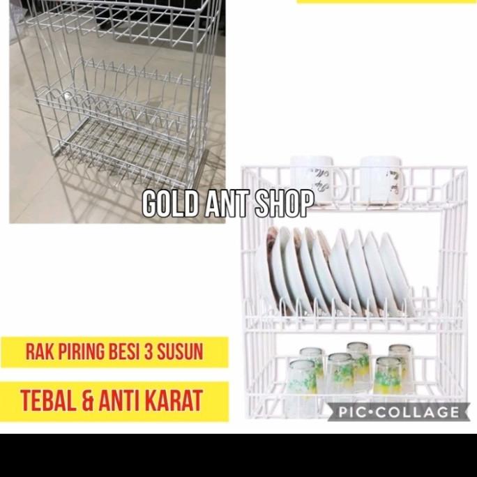 Jual Rak Piring Besi Serbaguna Susun 3 Anti Karat PROMO | Shopee Indonesia