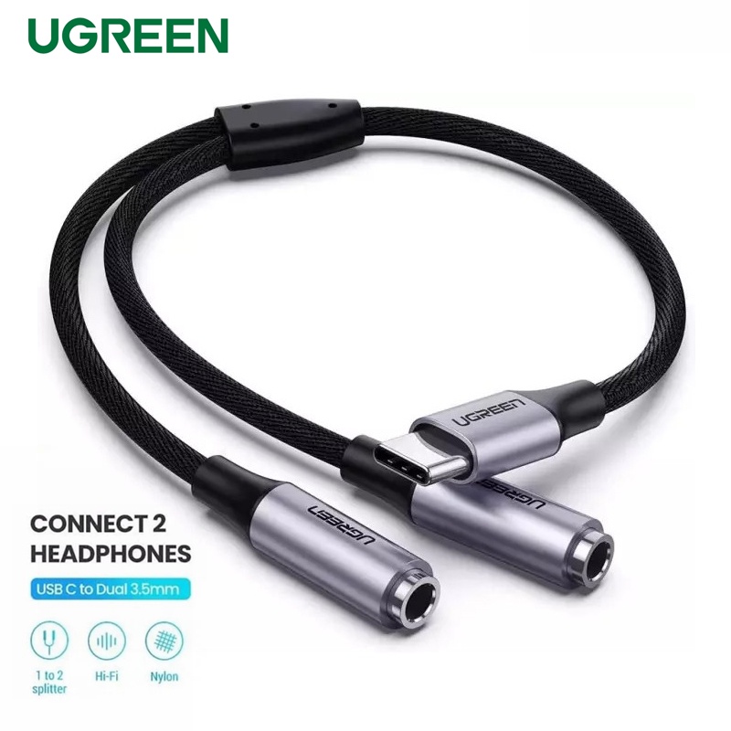 Jual UGREEN ORIGINAL Kabel Splitter Adaptor Type C to Dual 3.5mm Jack ...