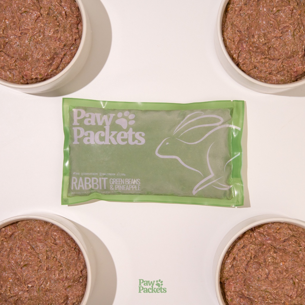 Jual Paw Packets - Rabbit Complete Recipe - Raw Dog Food 500g | Shopee ...