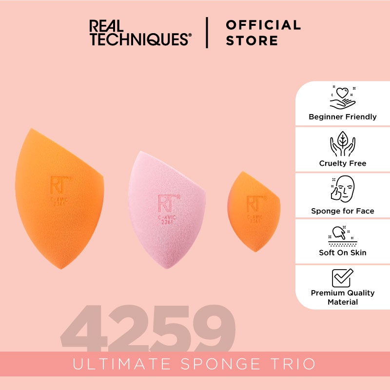 Jual Real Techniques 4259 Ultimate Sponge Trio | Shopee Indonesia