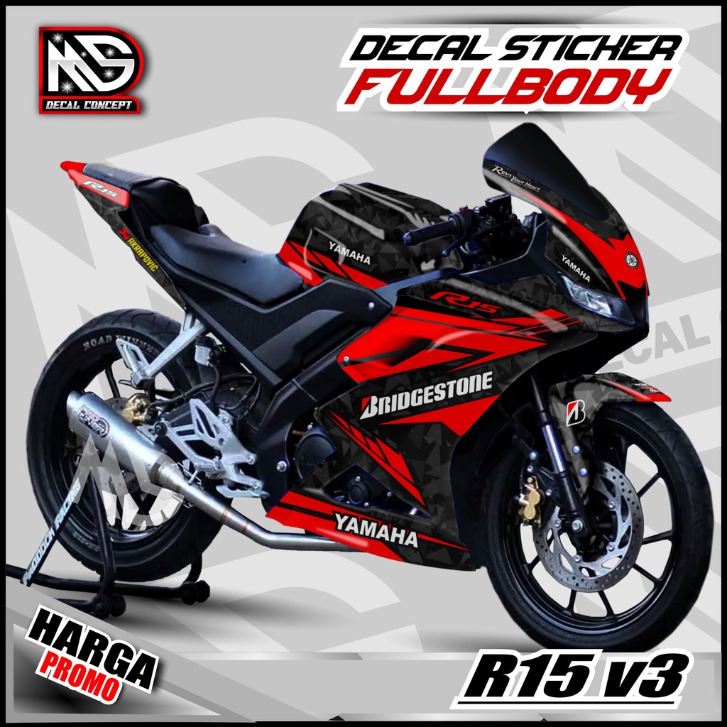 Jual BISA COD decal stiker R15 v3 stiker dekal motor R15 v3 full body ...