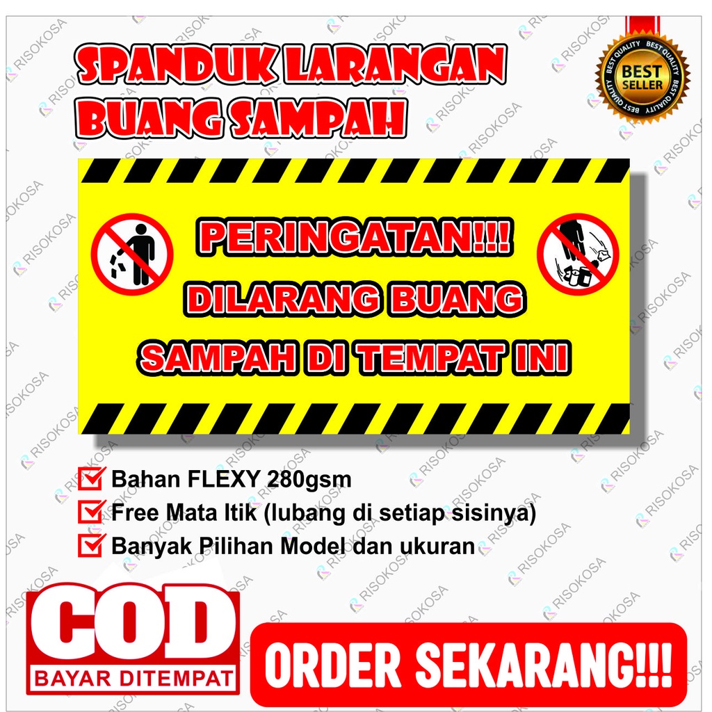 Jual JUAL SPANDUK/BANNER LARANGAN BUANG SAMPAH | Shopee Indonesia