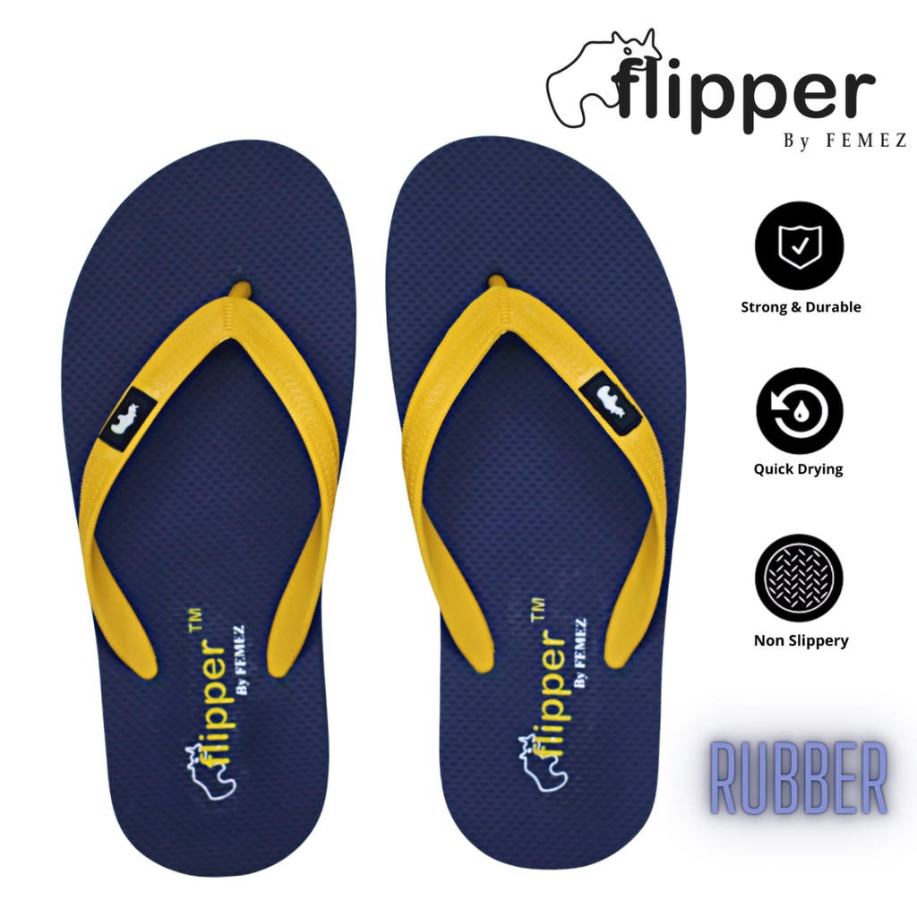 Jual ORIGINAL Sandal Japit FLIPPER By FEMEZ Cula Laminasi Pria Biru ...