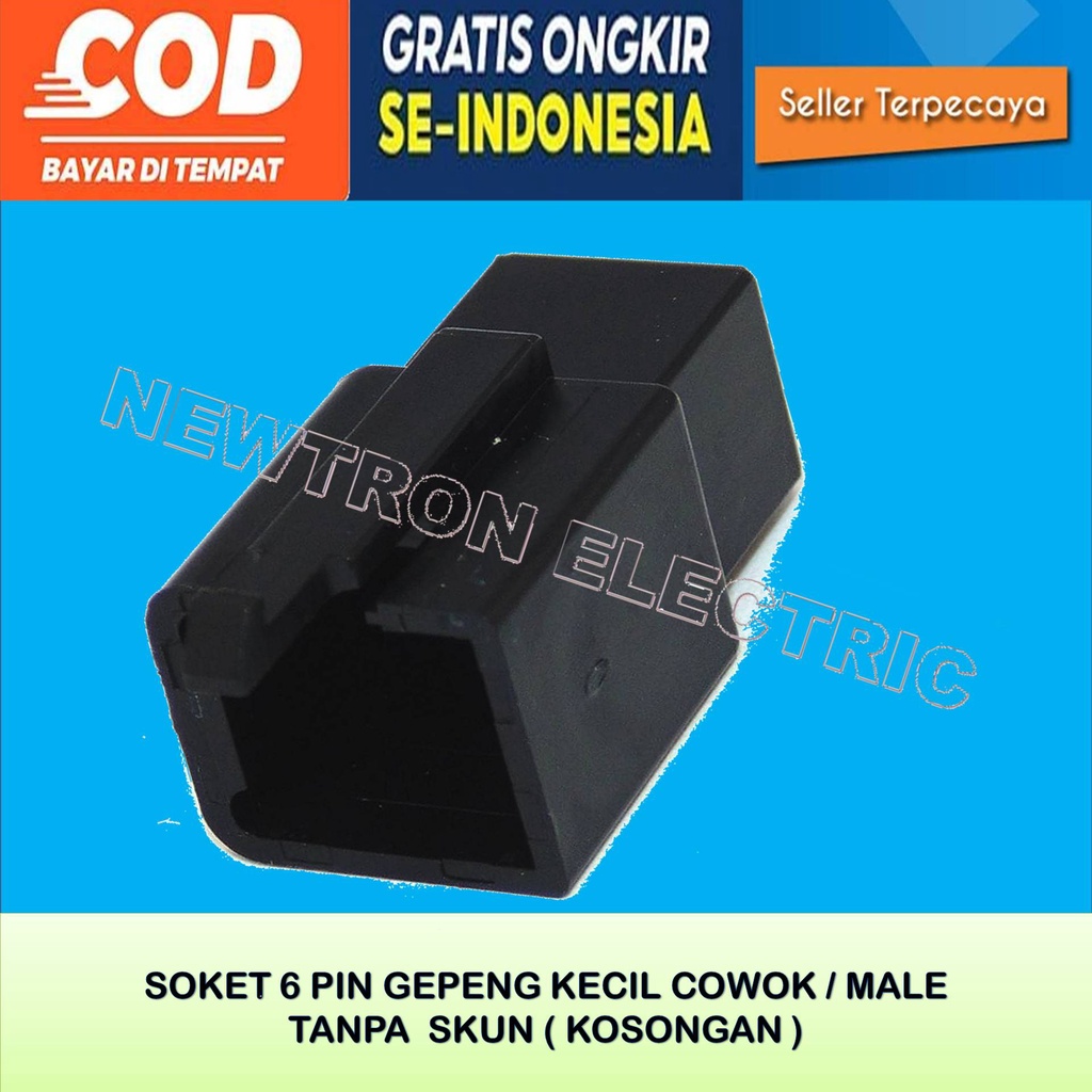 Jual SOKET 6 PIN MALE HITAM SOCKET KABEL 6 PIN HITAM SOKET 6 PIN GEPENG ...