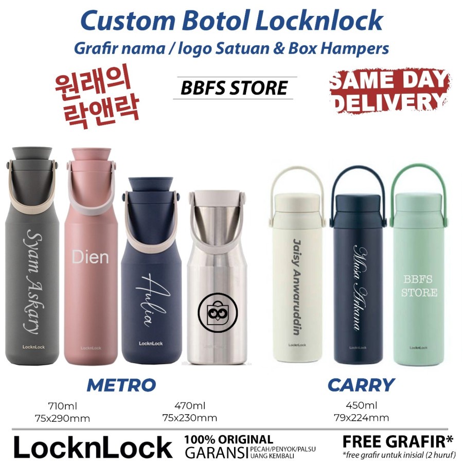 Jual Lock n Lock Metro Double Tumbler 470ml Navy / 710ml Grey Botol ...