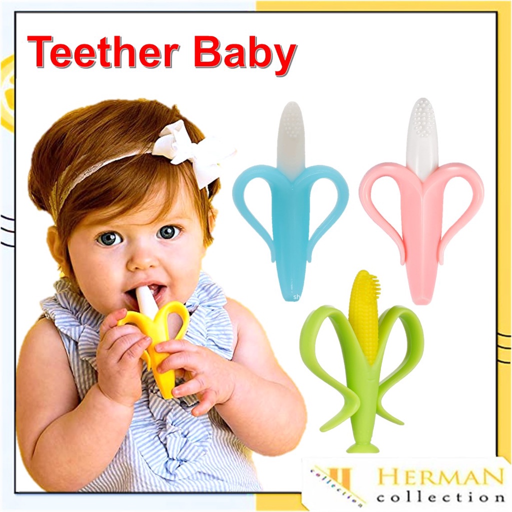 Jual HC Banana Teether Mainan Gigitan Bayi Motif Pisang Teether Bayi ...