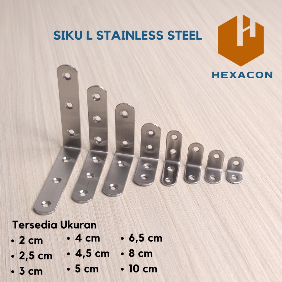 Jual Plat Siku L Stainless / Rak Verseng 2cm 2,5cm 3cm 4cm 5cm 6cm 8cm 10cm | Shopee Indonesia