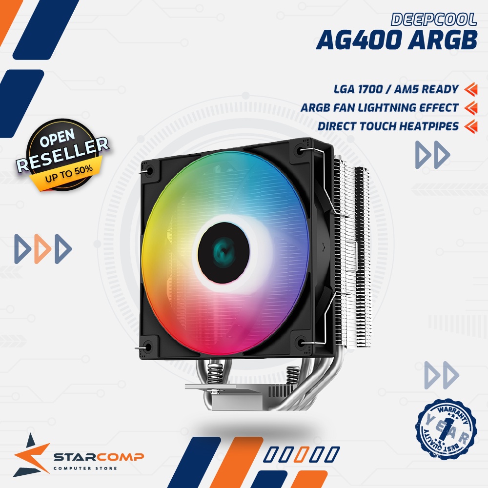 Jual Deepcool AG400 ARGB CPU COOLER 12cm Fan Deep Cool AG 400 | Shopee ...