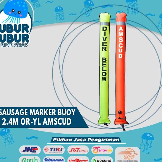 Jual AmScuD Sausage Surface Marker Buoy 2.4 Meter OR-YL - SMB Sosis Selam | Shopee Indonesia