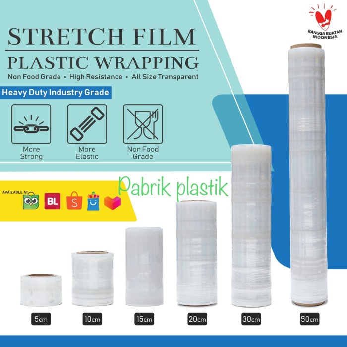 Jual Plastik wrapping strech film 50 cm x 300 meter industri grade ...