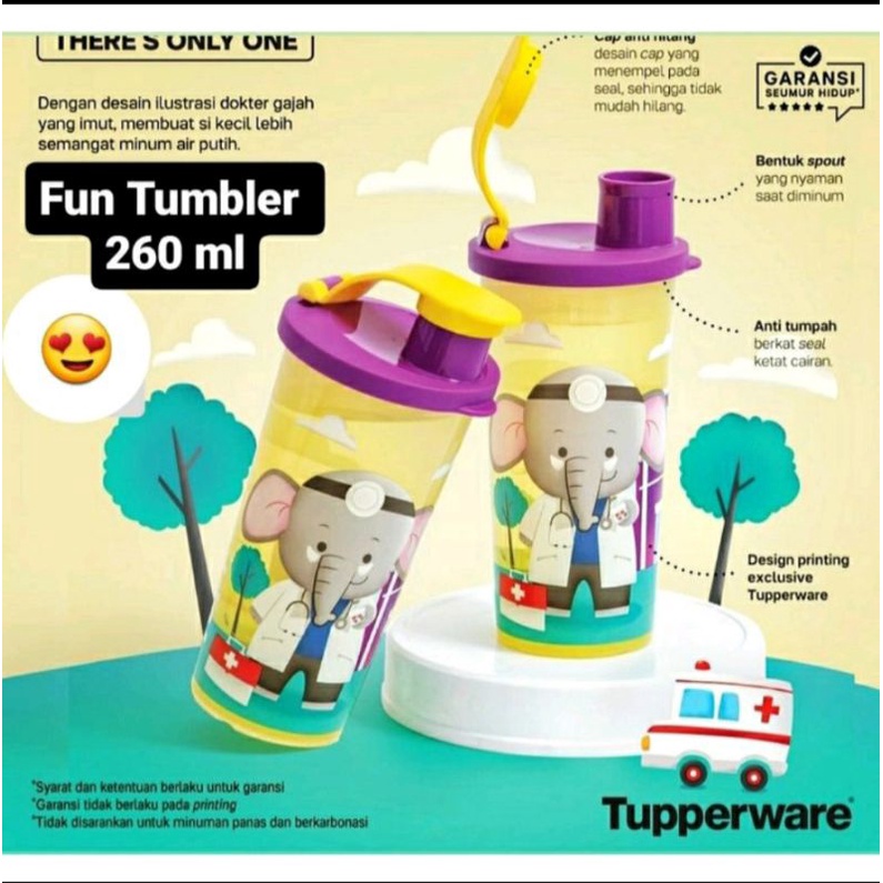 Jual Fun Tumbler Tupperware 260ml gelas minum anak 1pc | Shopee Indonesia