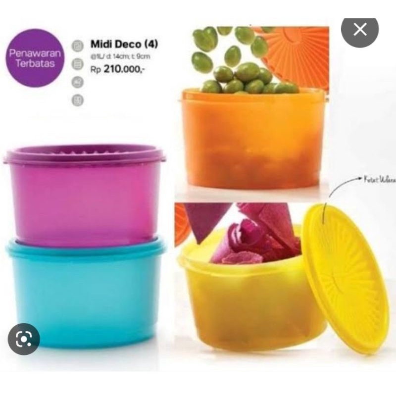 Jual Midi Deco Canister 1 pcs tupperware / toples ecer tupperware ...